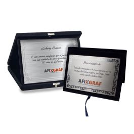 Placa de Homenagem em Aço Inox Personalizada | Afixgraf