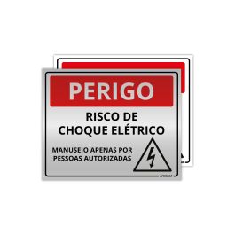 Placa Perigo Risco de Choque Elétrico | Afixgraf