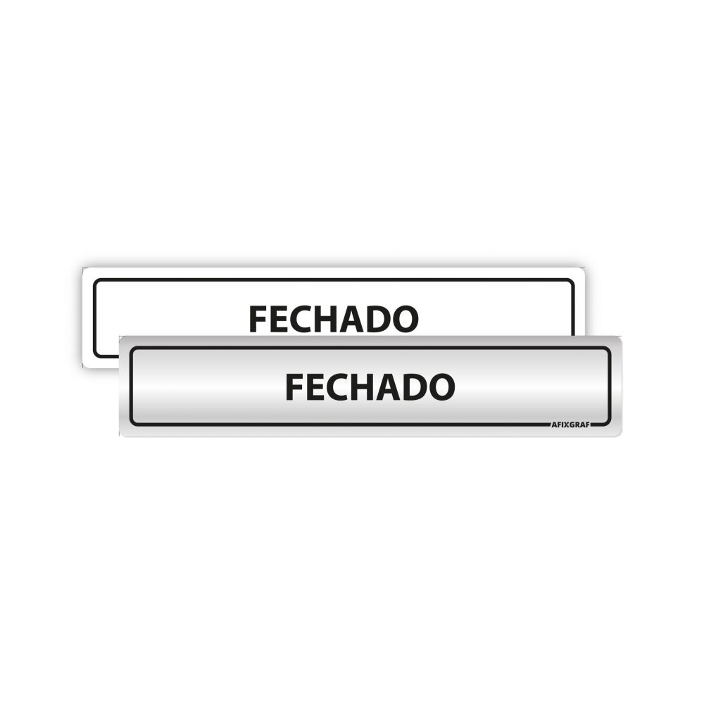 Placa Fechado - Placas de Identificação de Salas | Afixgraf