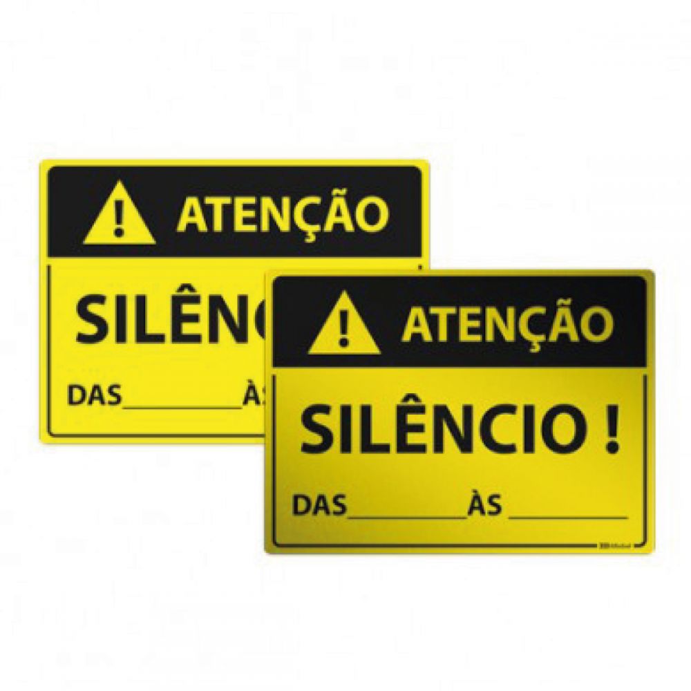 Placa Silêncio com Texto Personalizado | Afixgraf