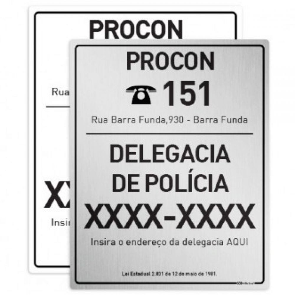 Placa Procon - Lei 2.831/81 | Afixgraf Placa Procon - Lei 2.831/81 | Afixgraf