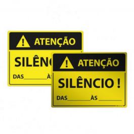 Placa Silêncio com Texto Personalizado | Afixgraf