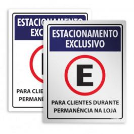 Placa Estacionamento Exclusivo para Clientes em Compra | Afixgraf