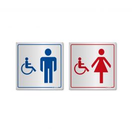 Kit Placas Banheiro Masculino e Feminino para Deficientes em Alumínio ...