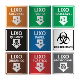 Kit Placas de Sinalização de Lixo | Afixgraf
