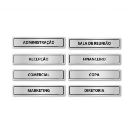 Kit Placas de Sinalização para Escritório em Alumínio | Afixgraf